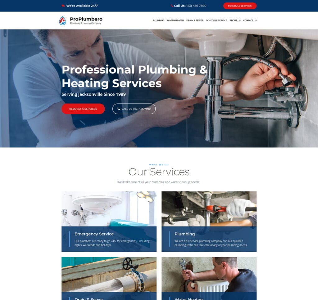 Plumbing Website Template - Go Edit