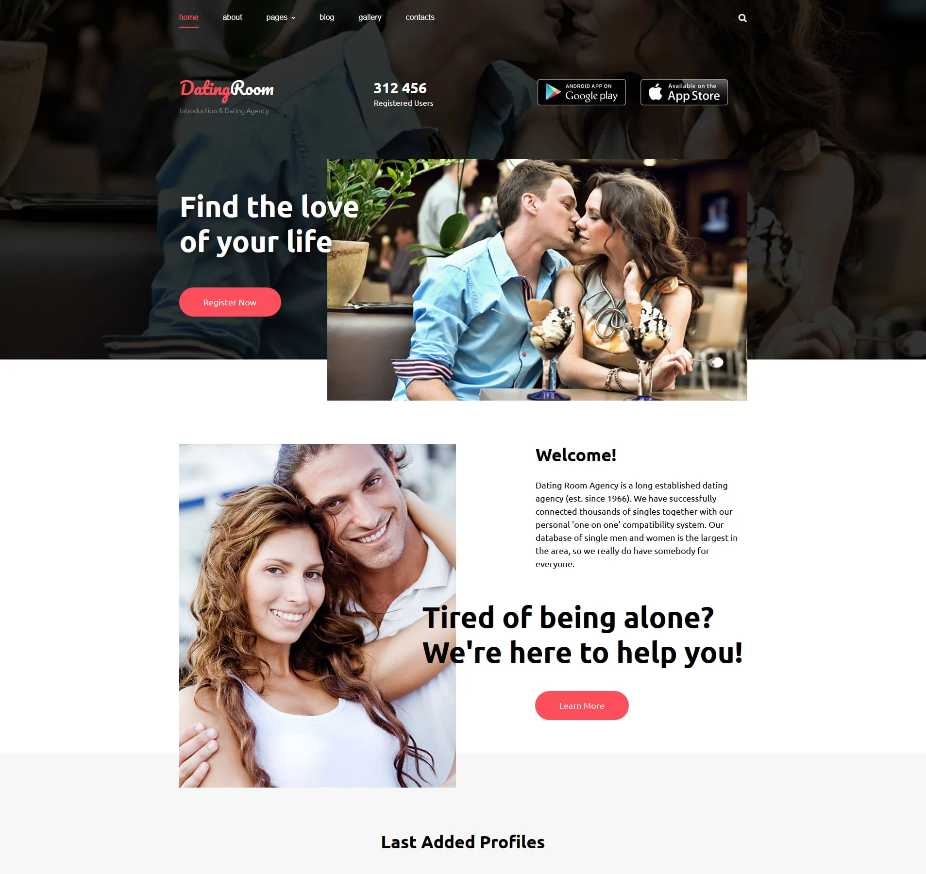 Dating Site Website Template - Go Edit
