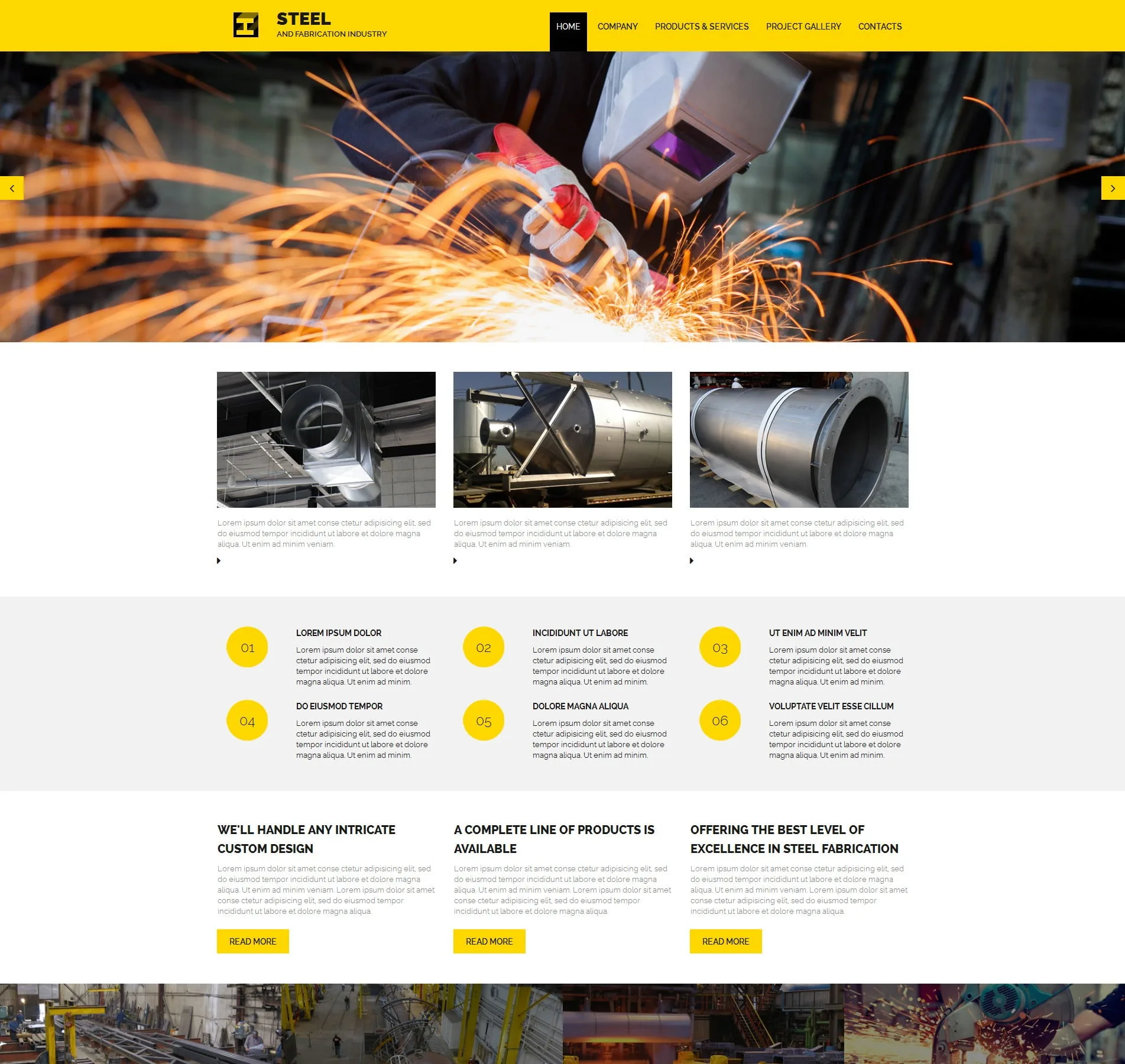 Metal Fabrication Website Template - Go Edit