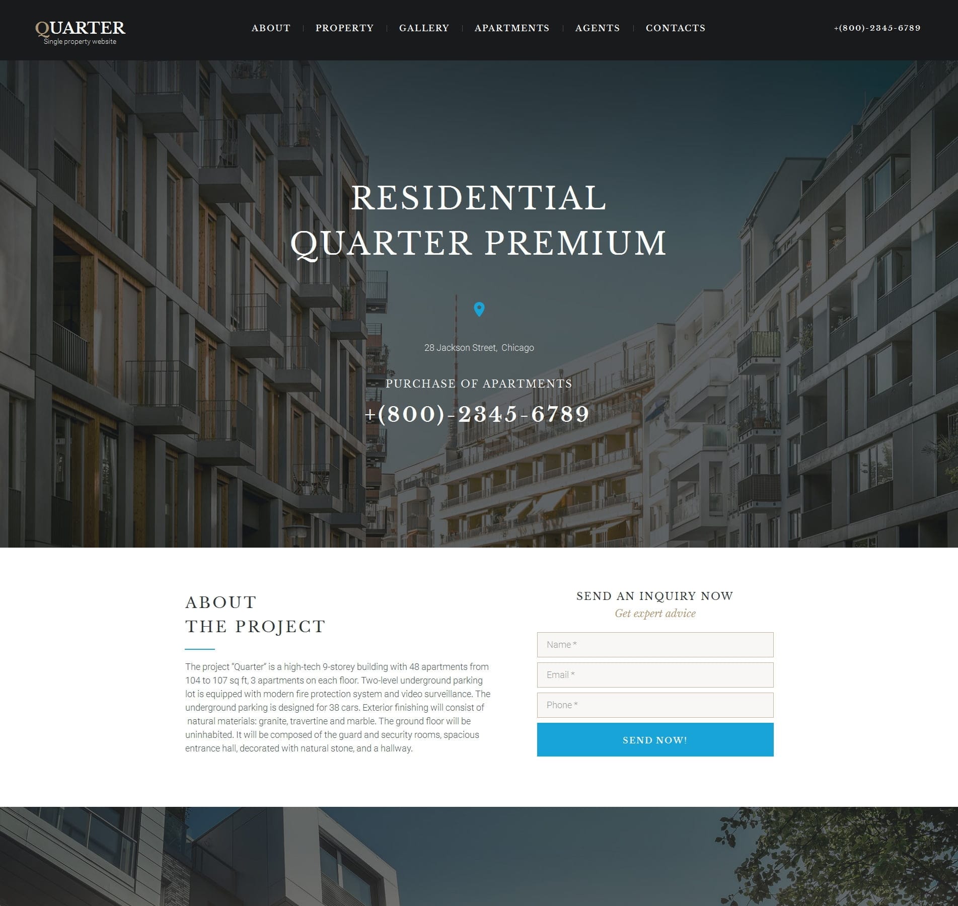 One Page Property Website Template - Go Edit