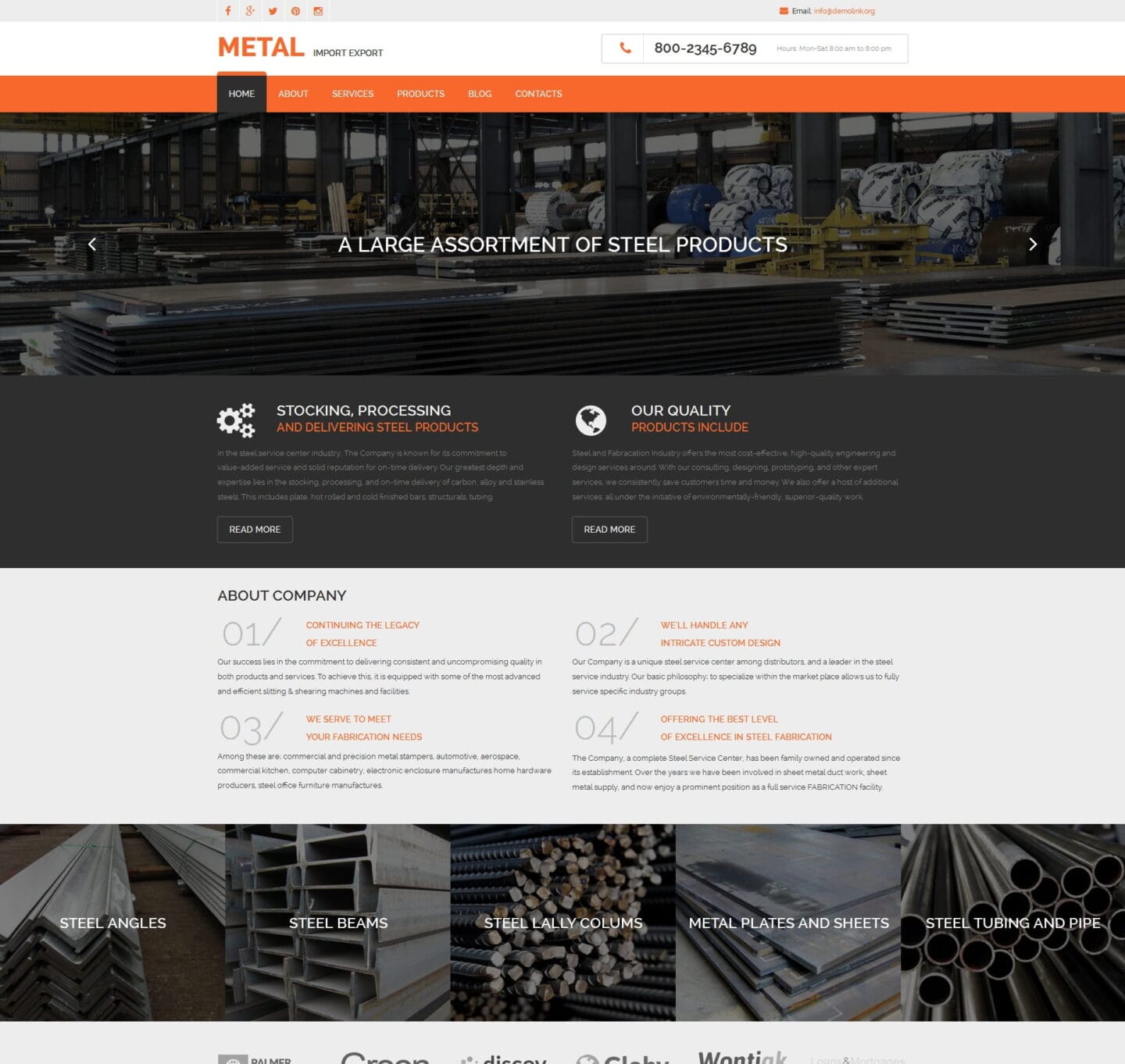 Metal Website Template - Go Edit