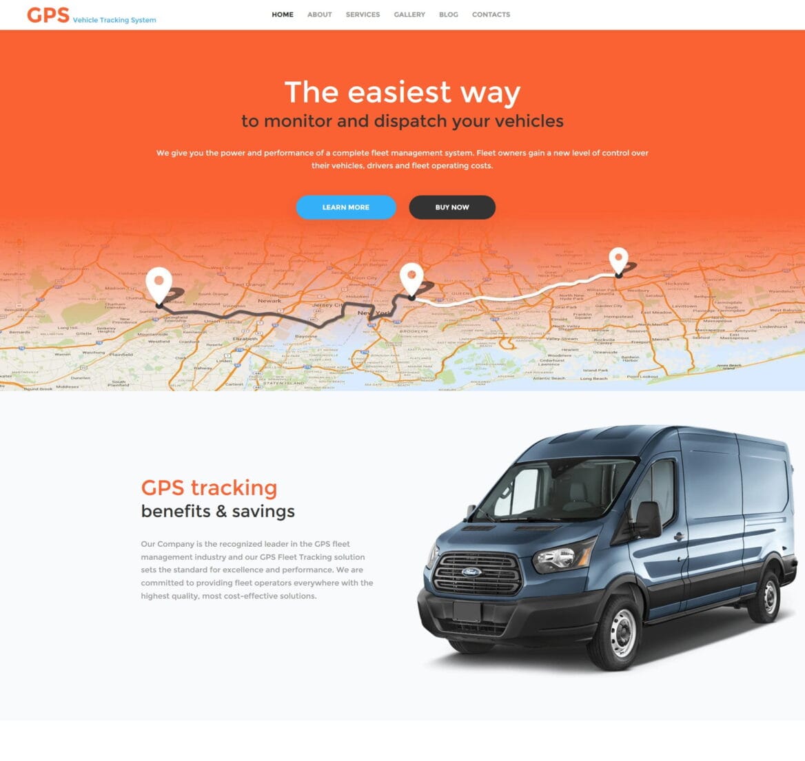 Car Tracking Website Template - Go Edit