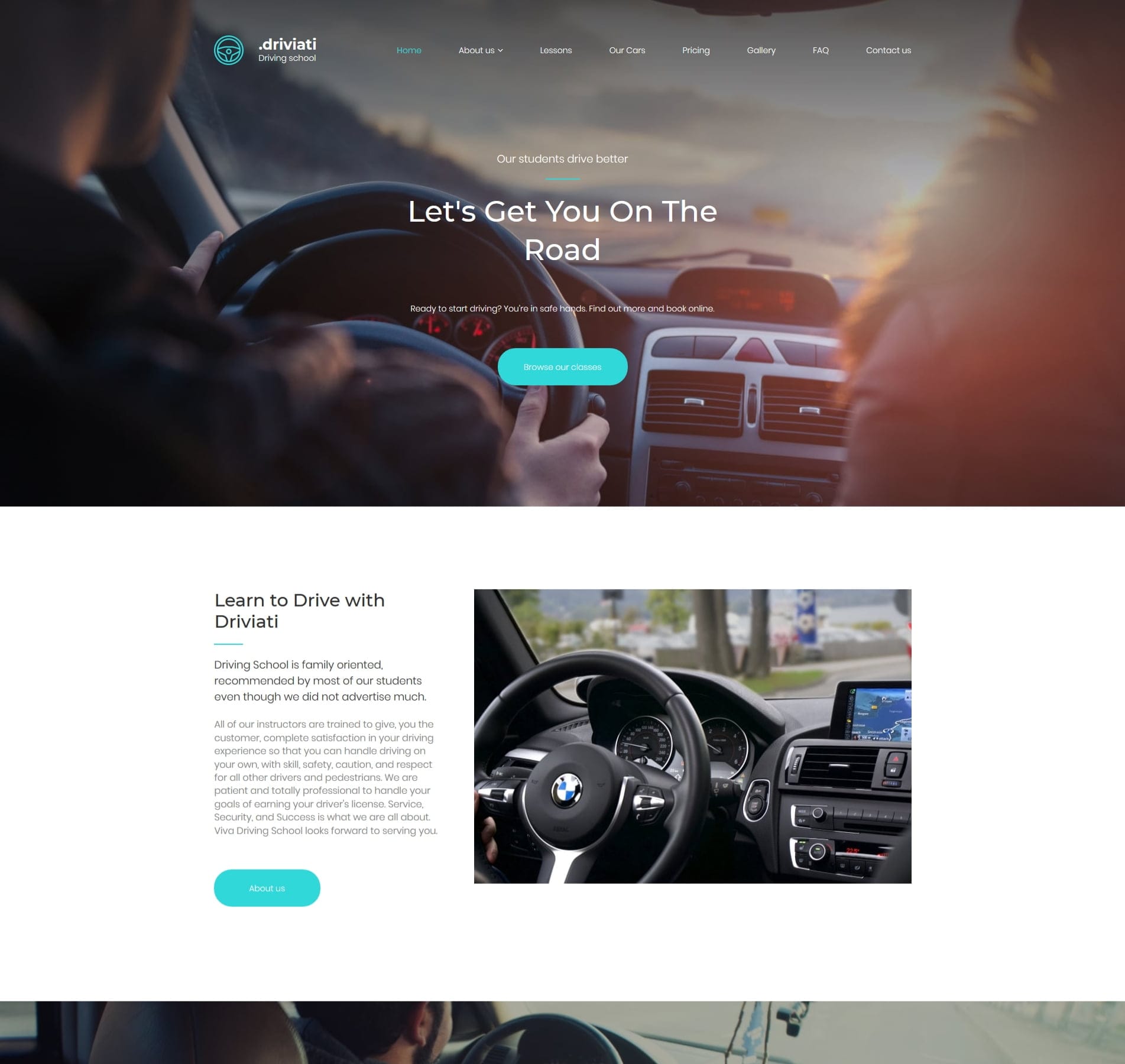 Driving School Website Template - Go Edit