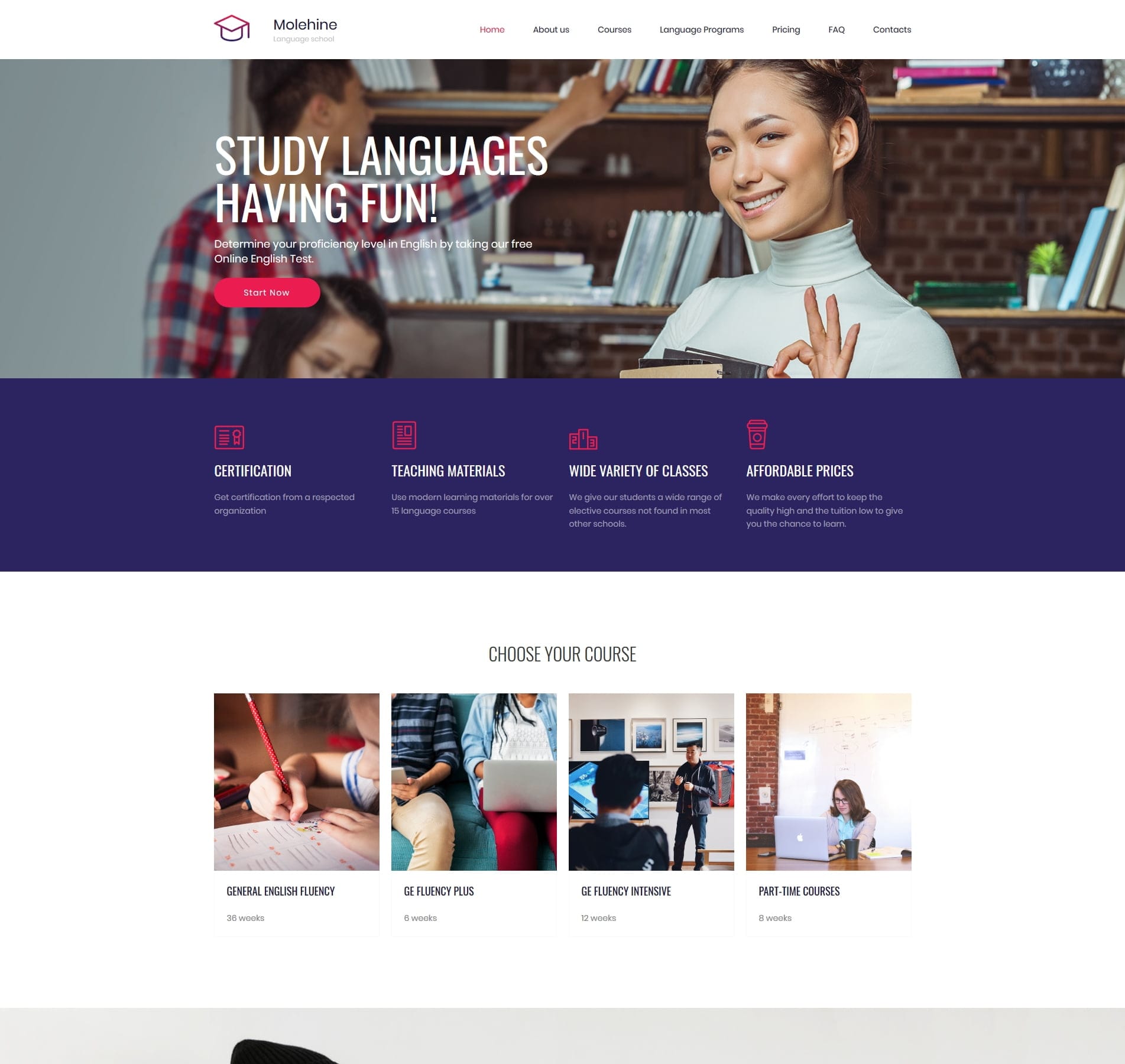 Language School Template - Go Edit