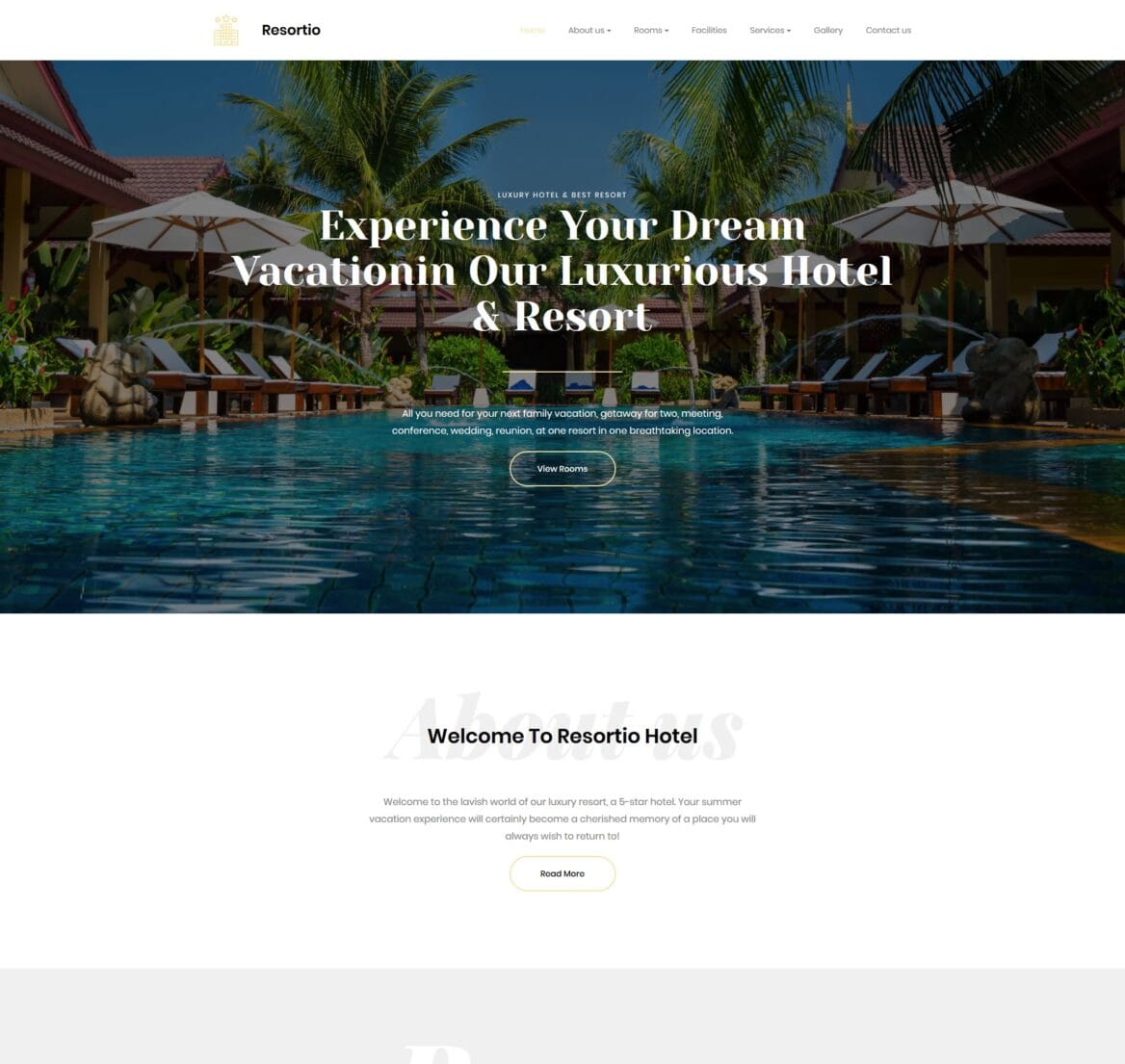 Luxury Hotel Website Template - Go Edit