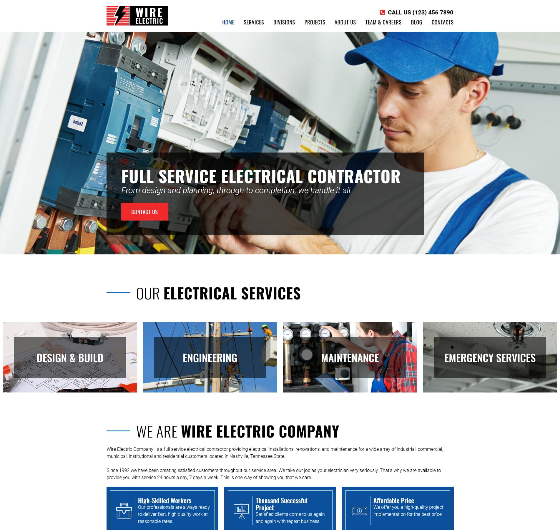 Electrical Company Website Template - Go Edit