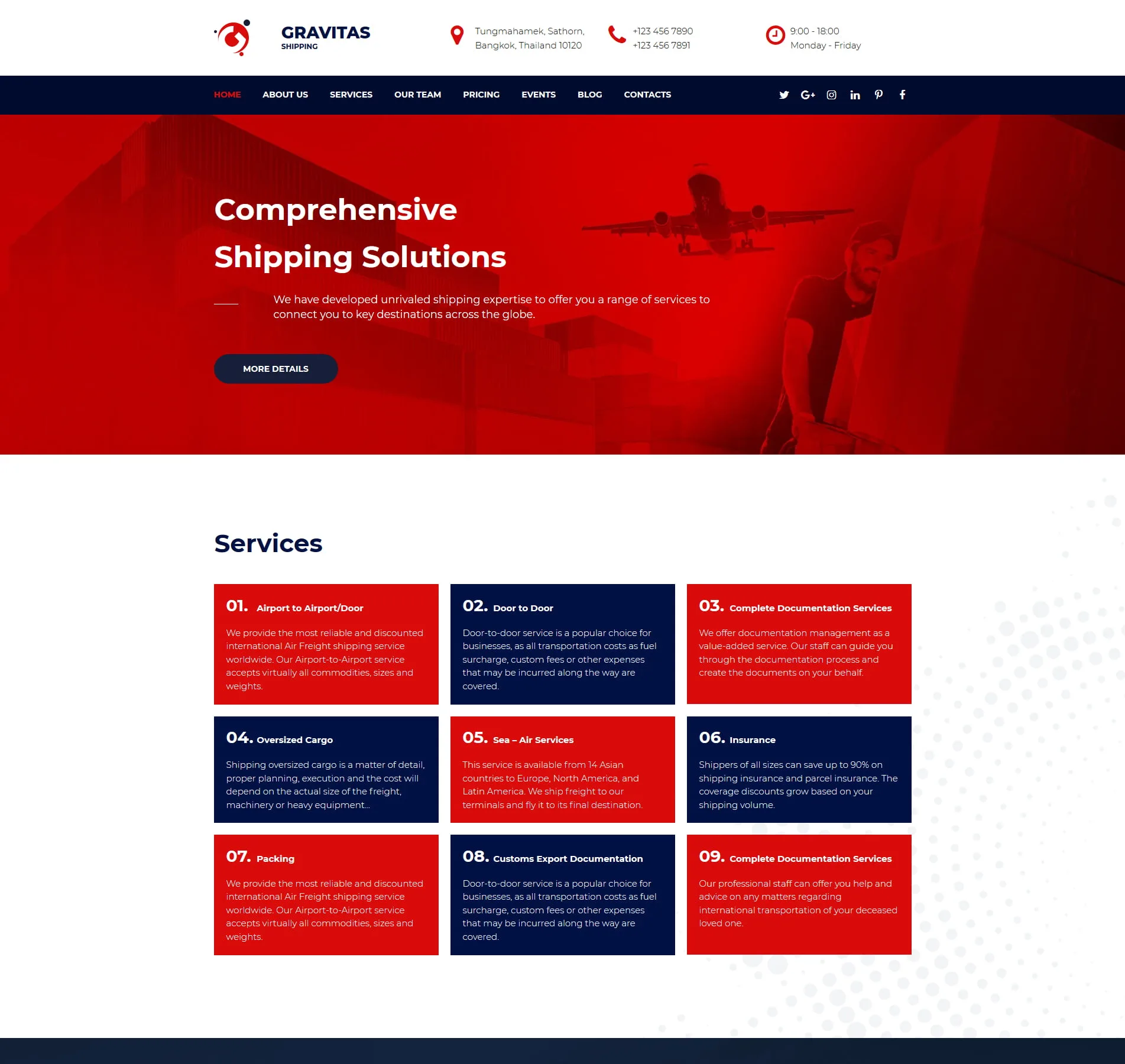 Shipping Website Template - Go Edit