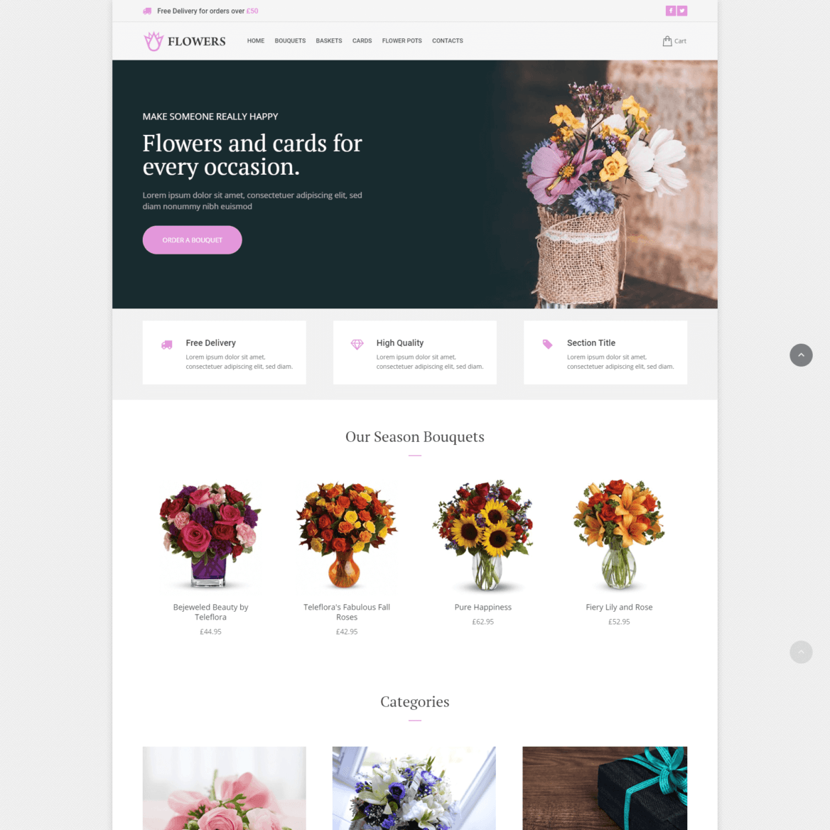 Flower Shop Website Template - Go Edit