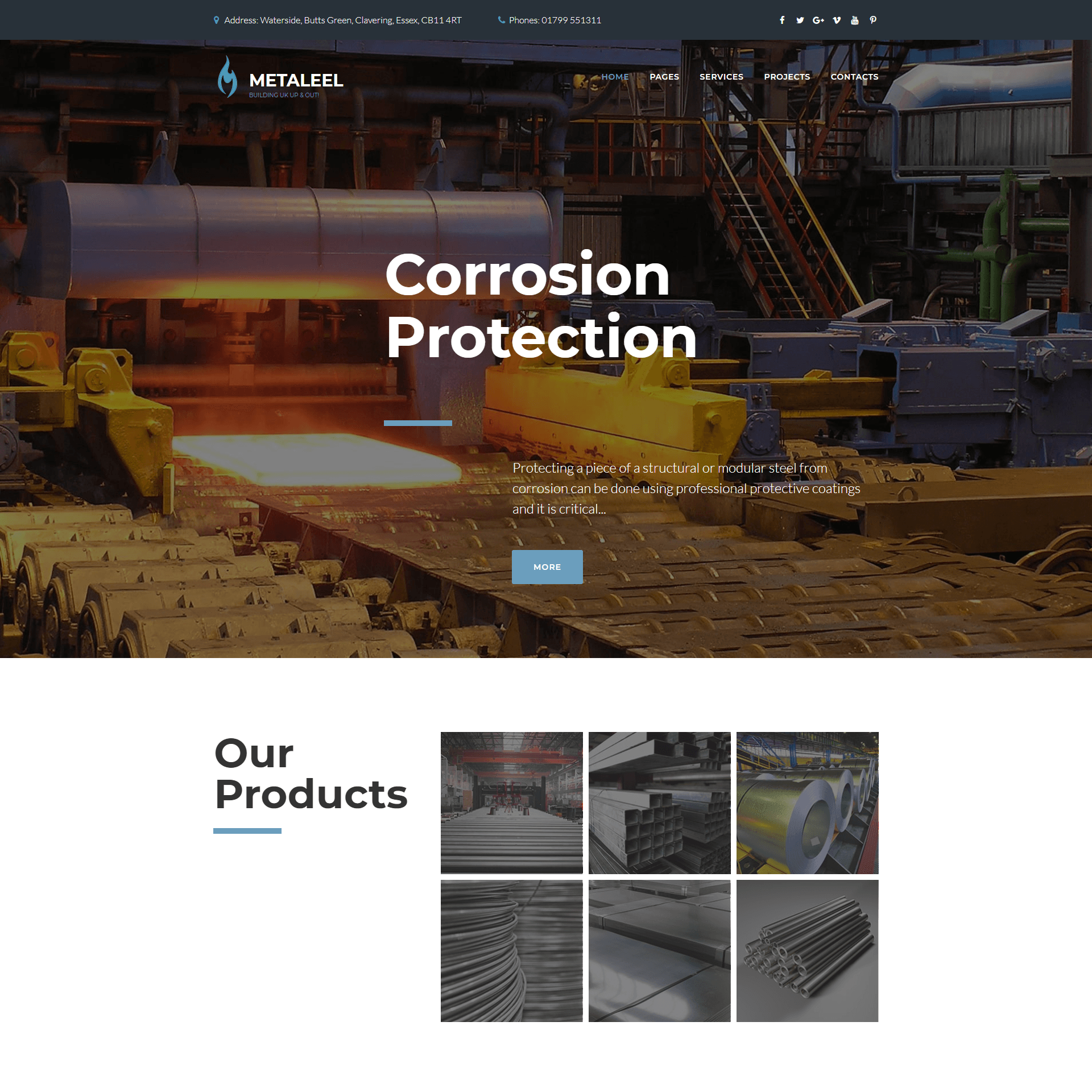 Industrial Website Template - Go Edit